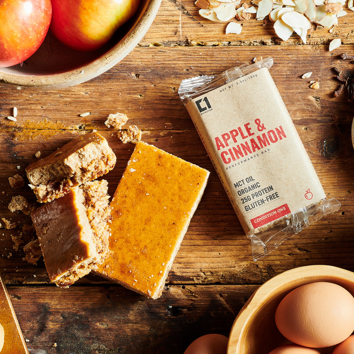 Apple Cinnamon High-Protein Bars for Work Outs + Meal Replacement